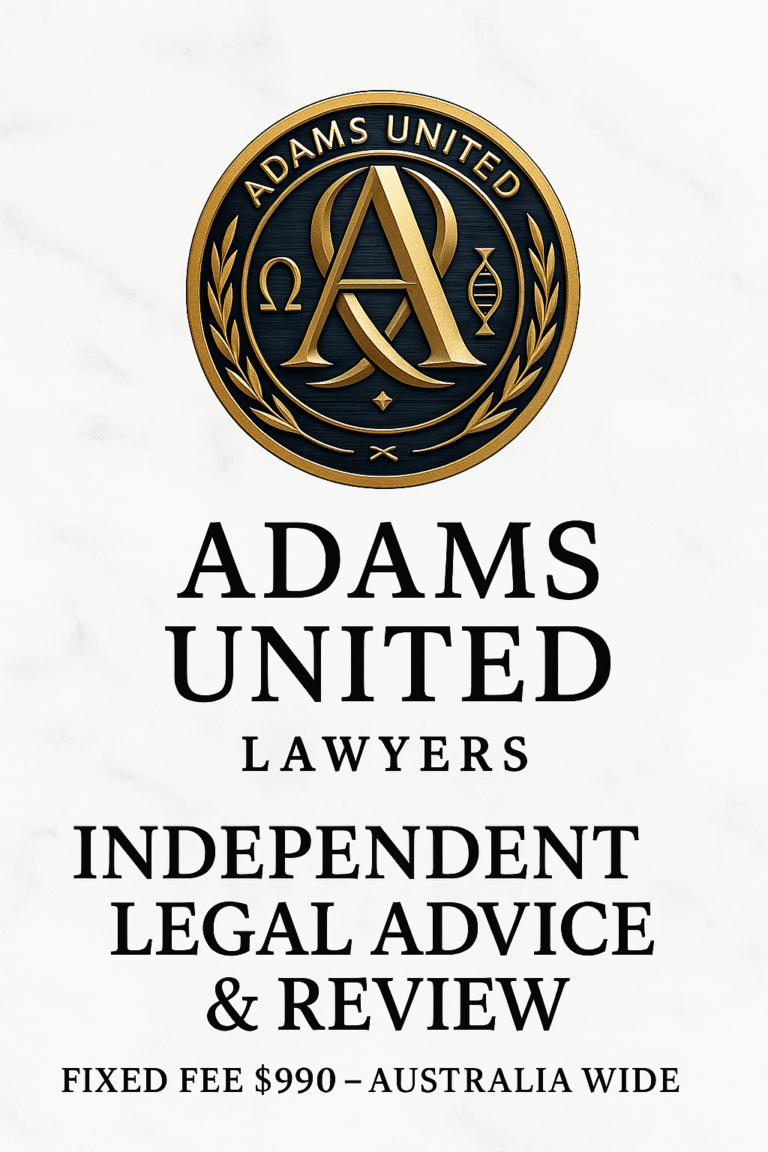 Independent Legal Advice & Review | Fixed Fee $990 | Adams United Lawyers